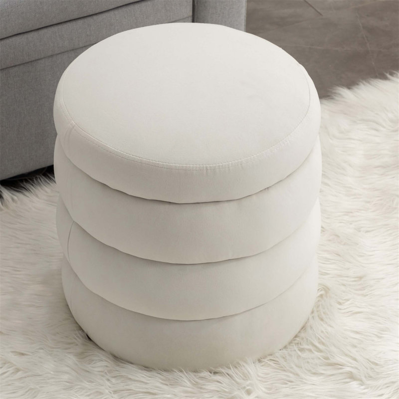 Mercer41 Round Upholstered Velvet Ottoman Wayfair